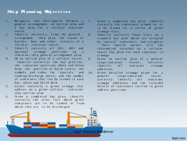 Ship planning part i