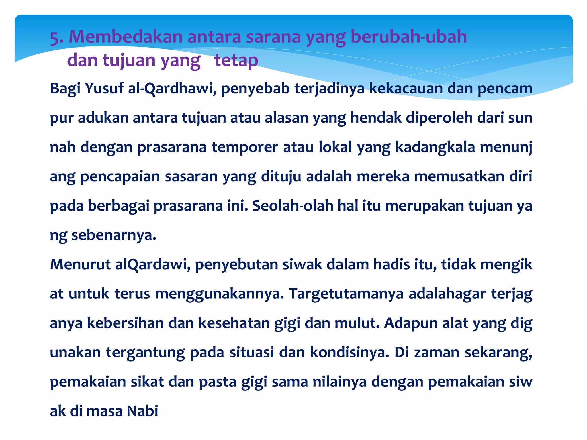 INTERPRETASI HADIS muhammad al ghazali dan Yusuf Qordhowi | PPTX