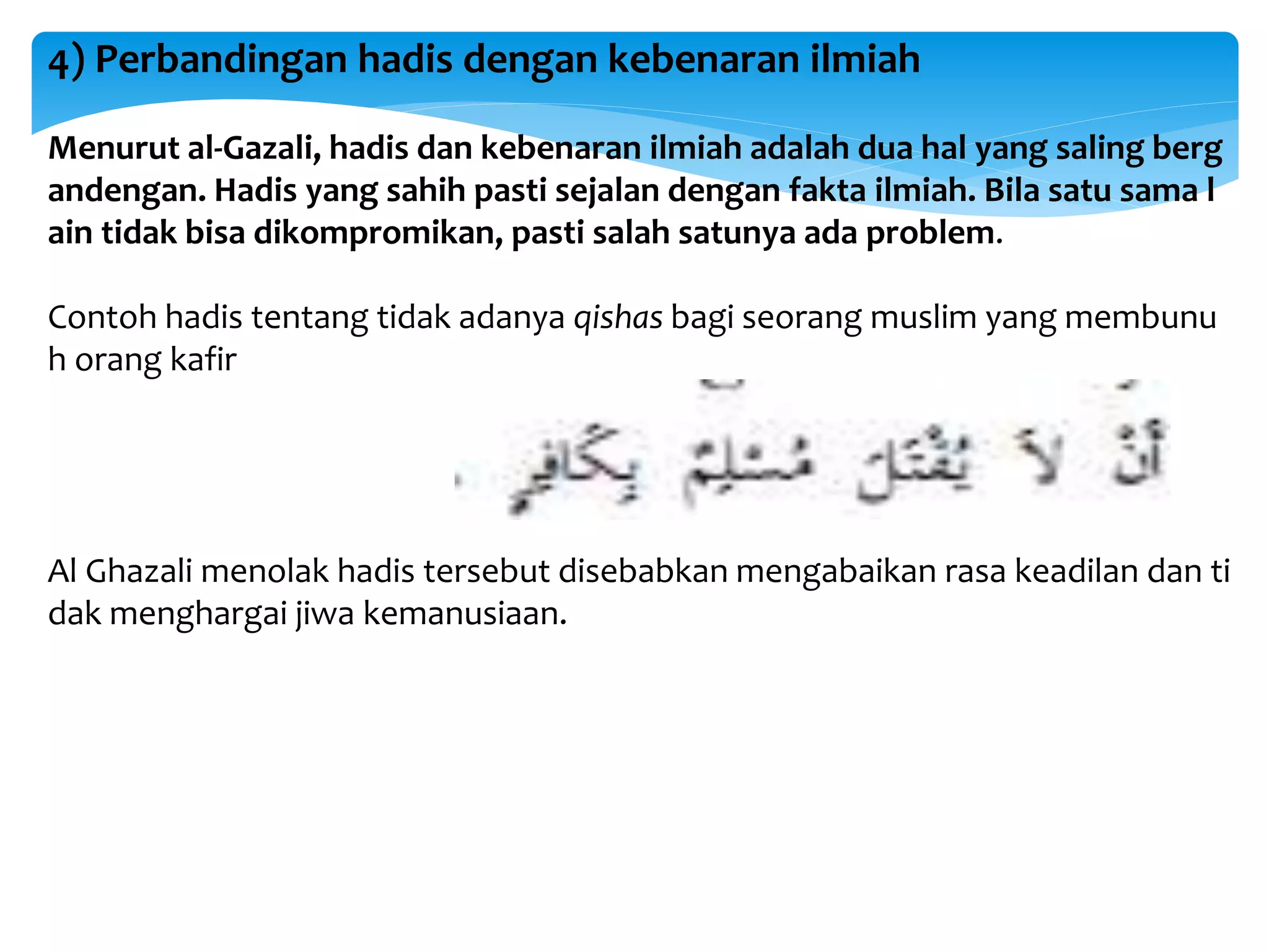 INTERPRETASI HADIS muhammad al ghazali dan Yusuf Qordhowi | PPTX