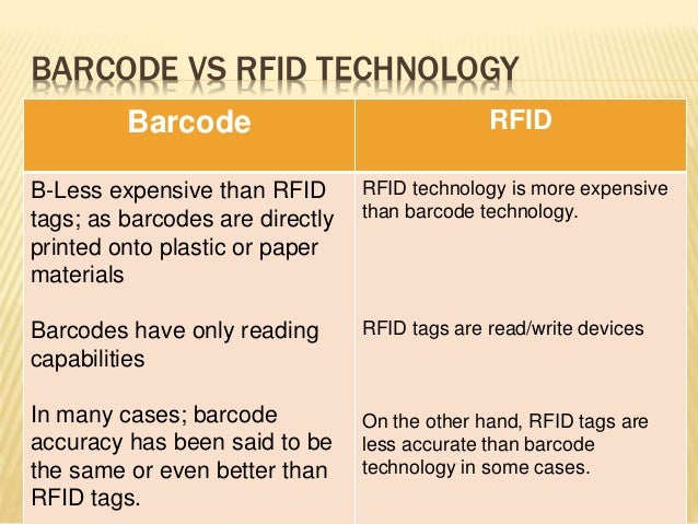 Bar code VS RFID