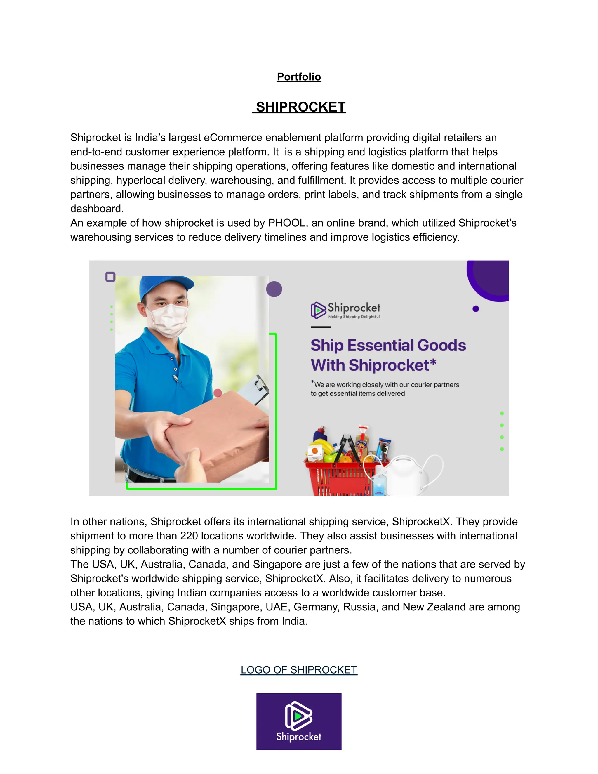 Functions of Shiprocket and its updation | PDF