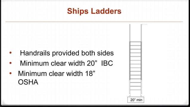 Ships ladder OSHA Code 1910.25 and IBC 1011.15 Code | PPTX