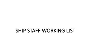 SHIP STAFF WORKING LIST PRESENTATION ME DEPT.pptx