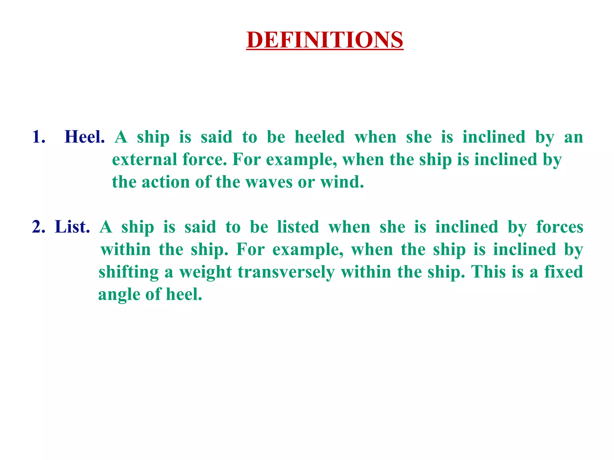 Ship's Transverse Stability | PPT