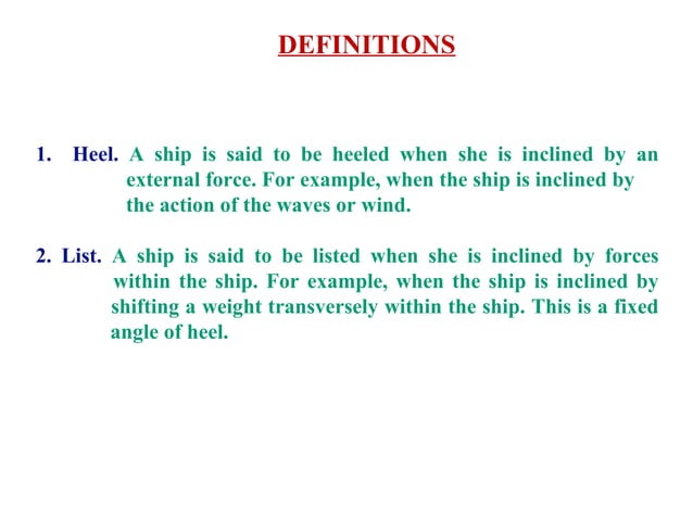 Ship's Transverse Stability | PPT