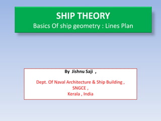 SHIP THEORY : Basics Of Ship Geometry : Lines Plan__by jishnu saji | PPSX