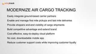 Tracking Tools For Air Cargo Modernization | PPTX