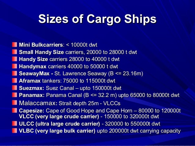 SHIP TYPES INFORMATION