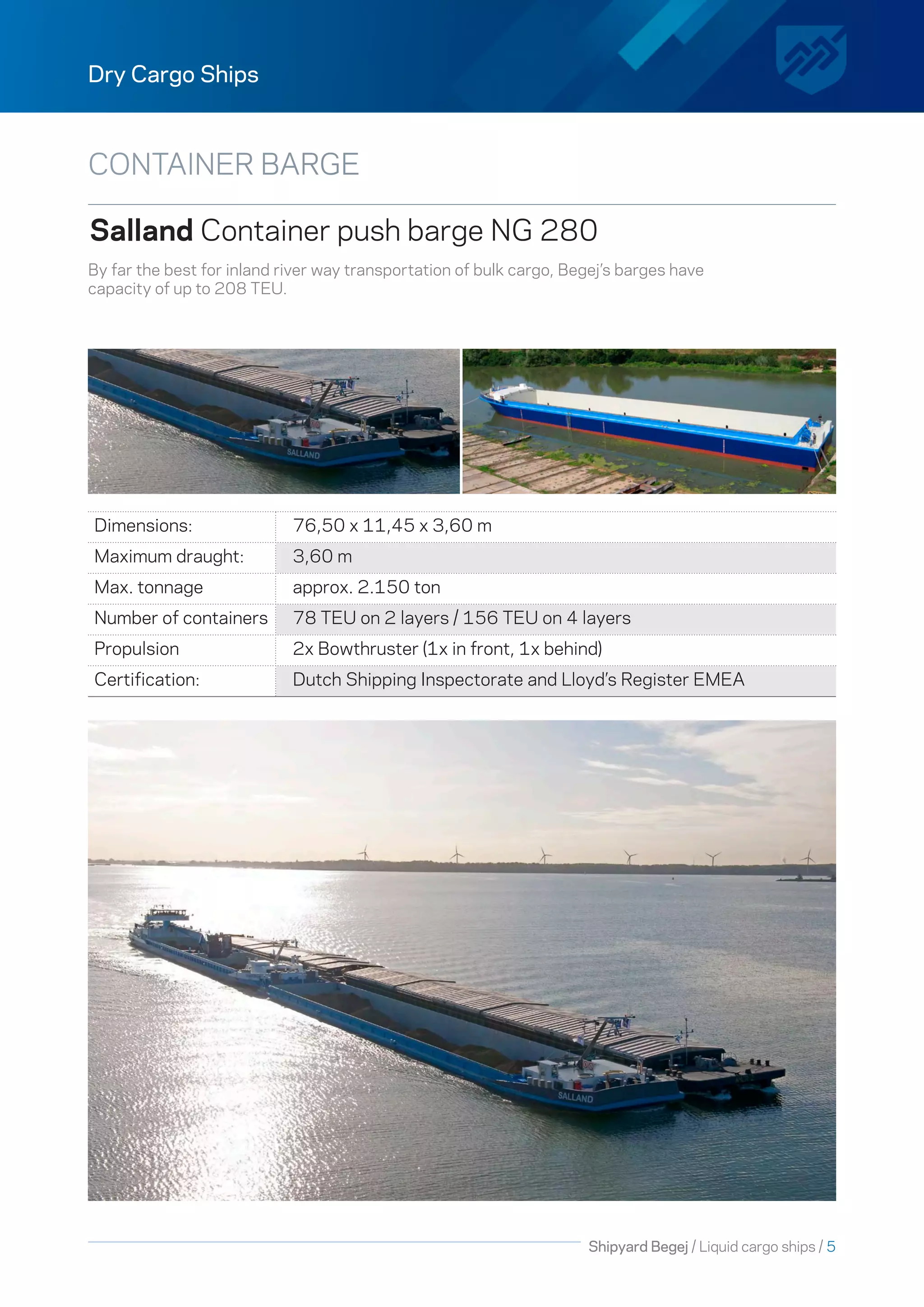 Shipyard Begej Container Vessels | PDF