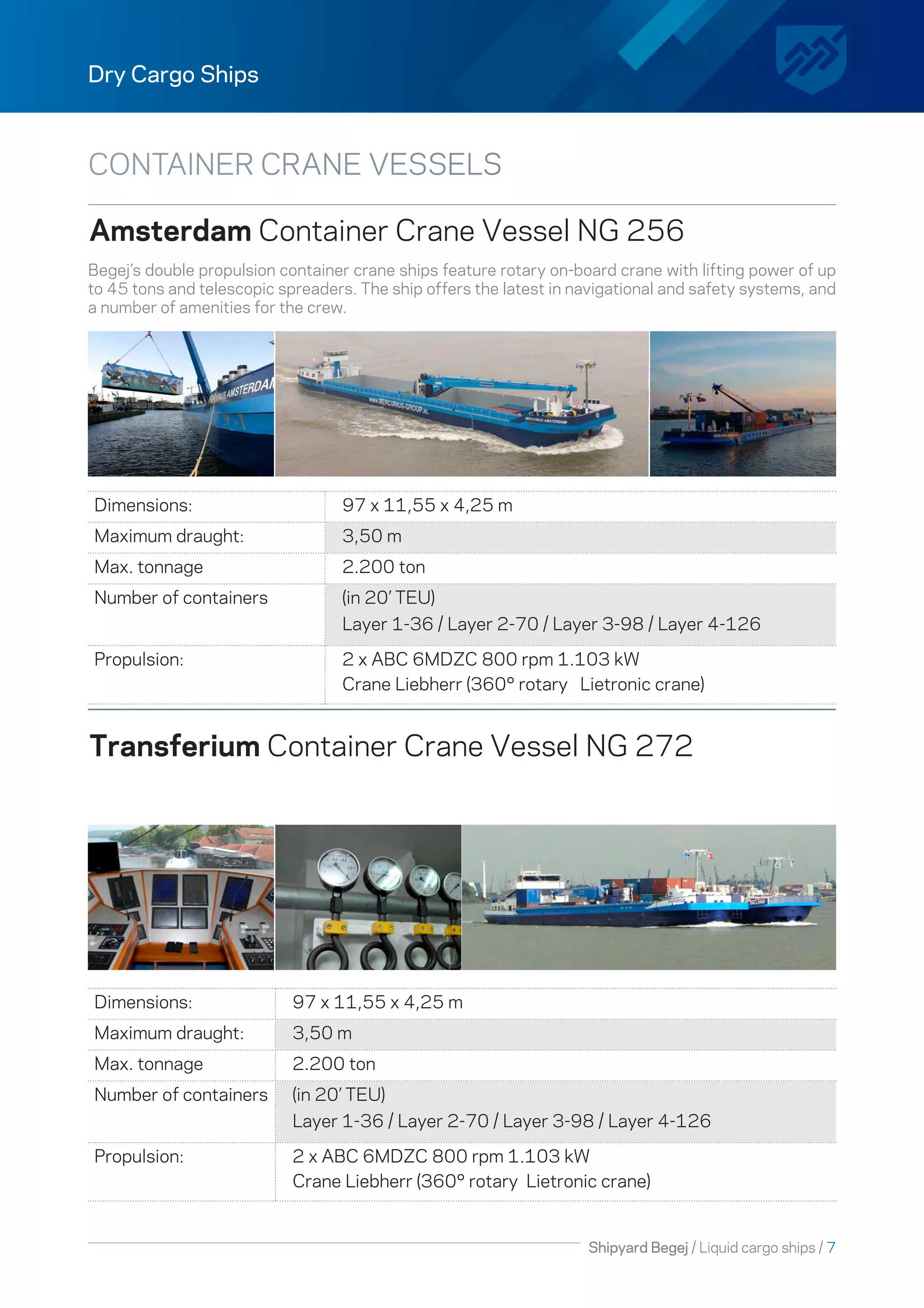 Shipyard Begej Container Vessels | PDF