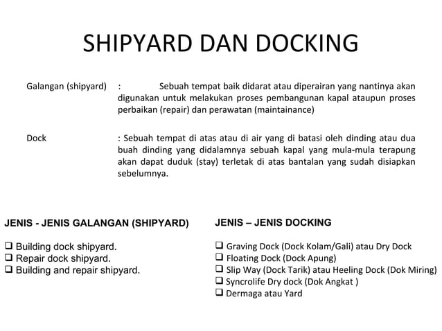 Shipyard dan Docking | PPT