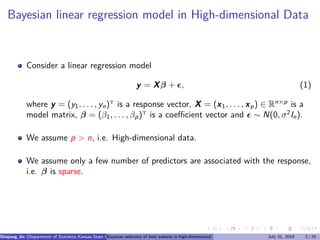 Bayesian selection of best subsets in high-dimensional regression | PPT
