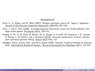 Bayesian selection of best subsets in high-dimensional regression | PPT