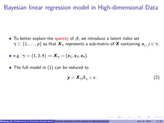Bayesian selection of best subsets in high-dimensional regression | PPT