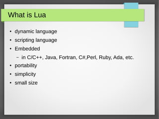 Lua زبان برنامه نویسی | PPT
