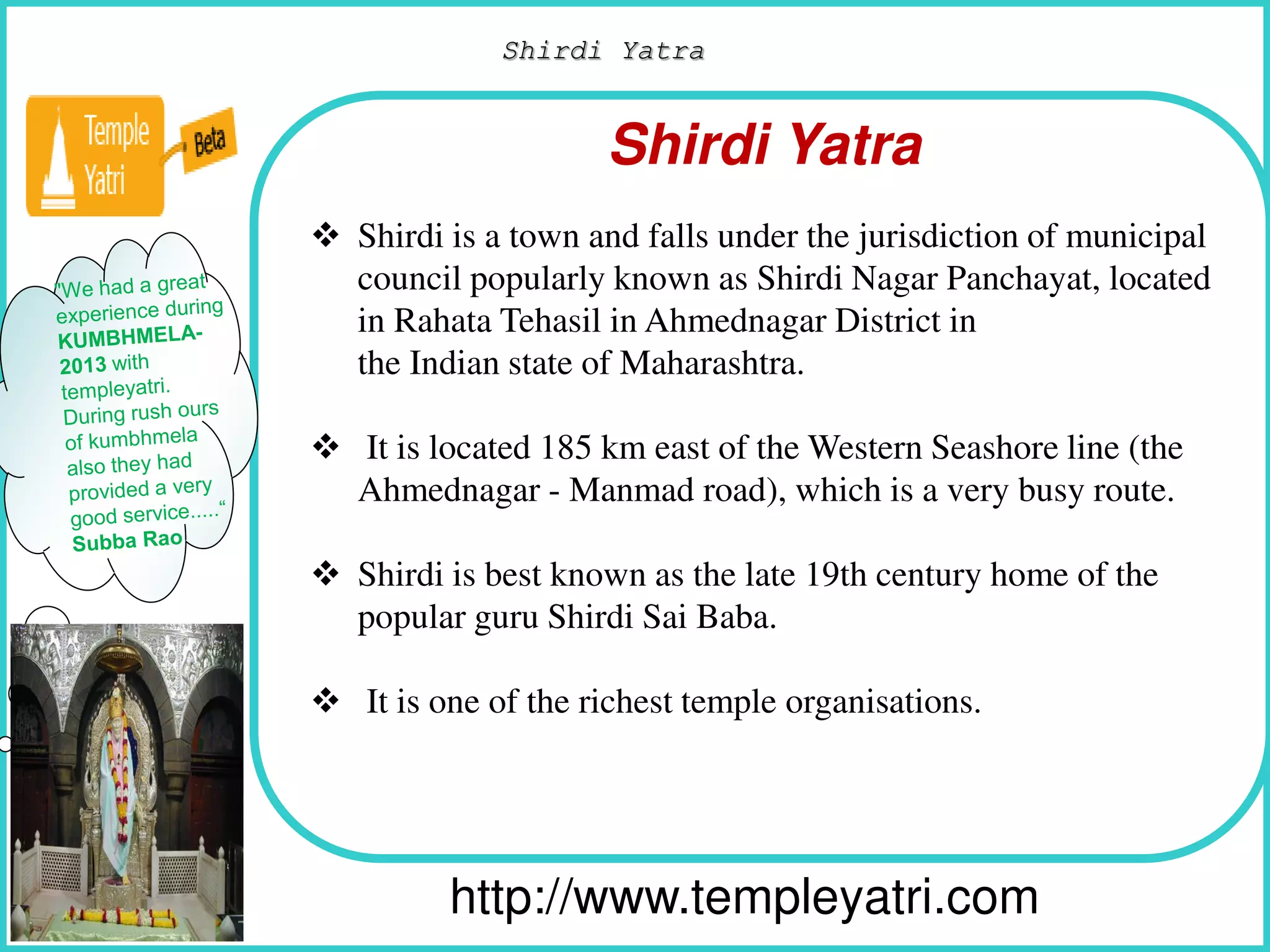 Shirdi yatra India | PDF