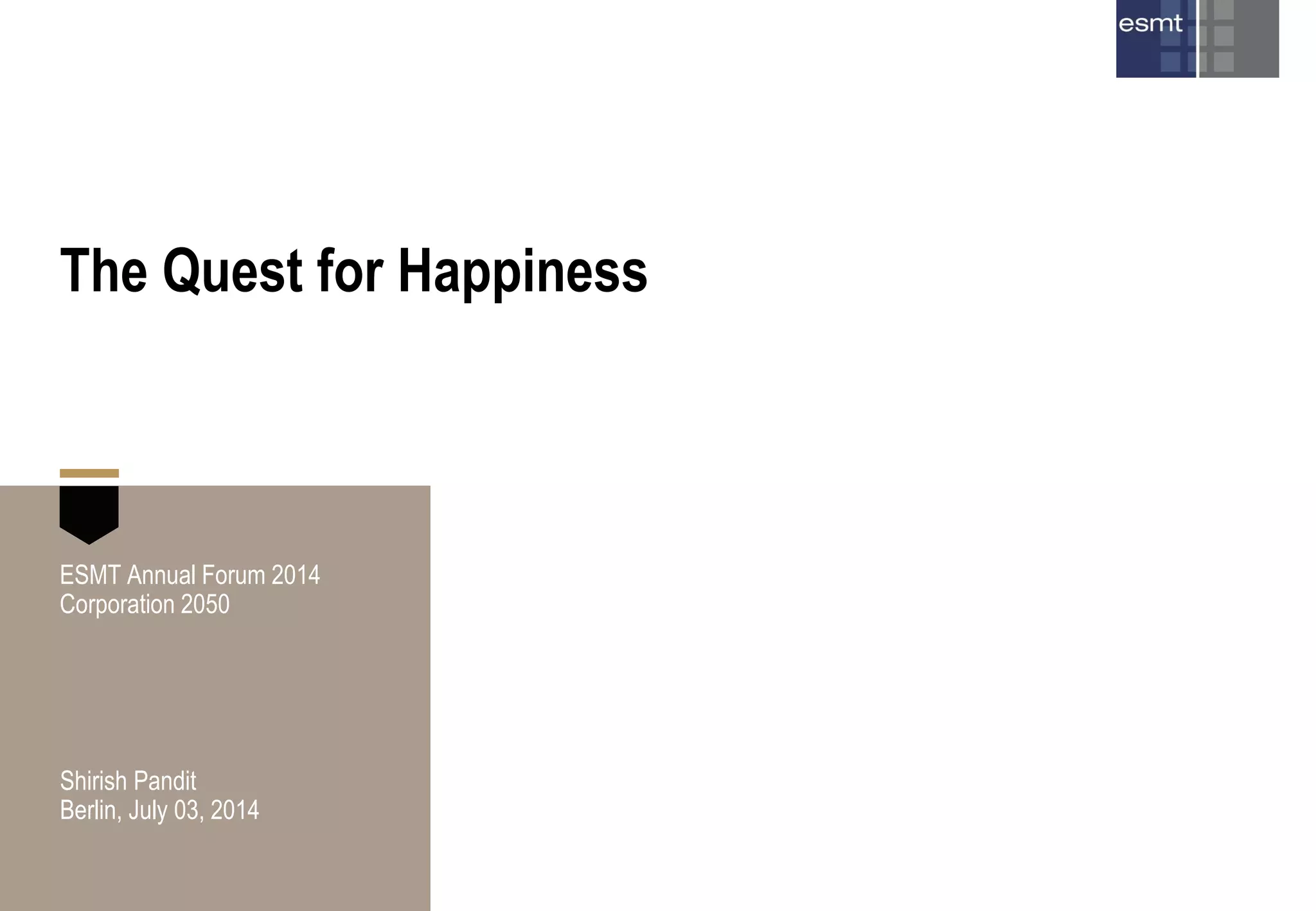 The quest for happiness | PDF