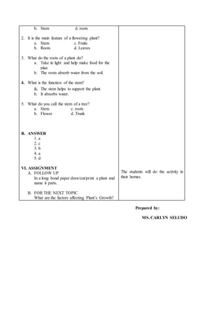 Lesson Plan IN SCIENCE 4 | DOCX