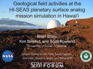 Geological field activities at the HI-SEAS planetary surface analog ...