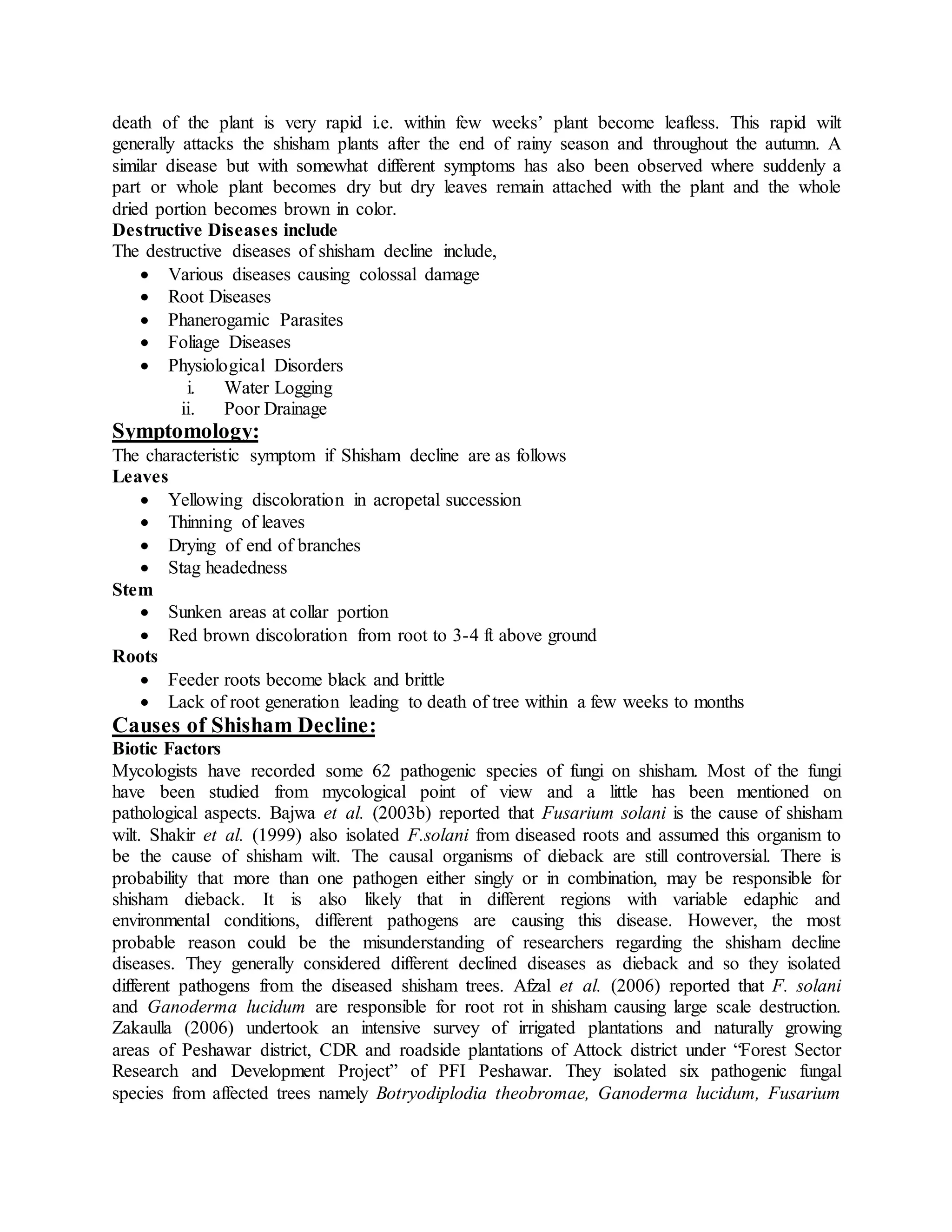 Shisham tree decline | DOCX