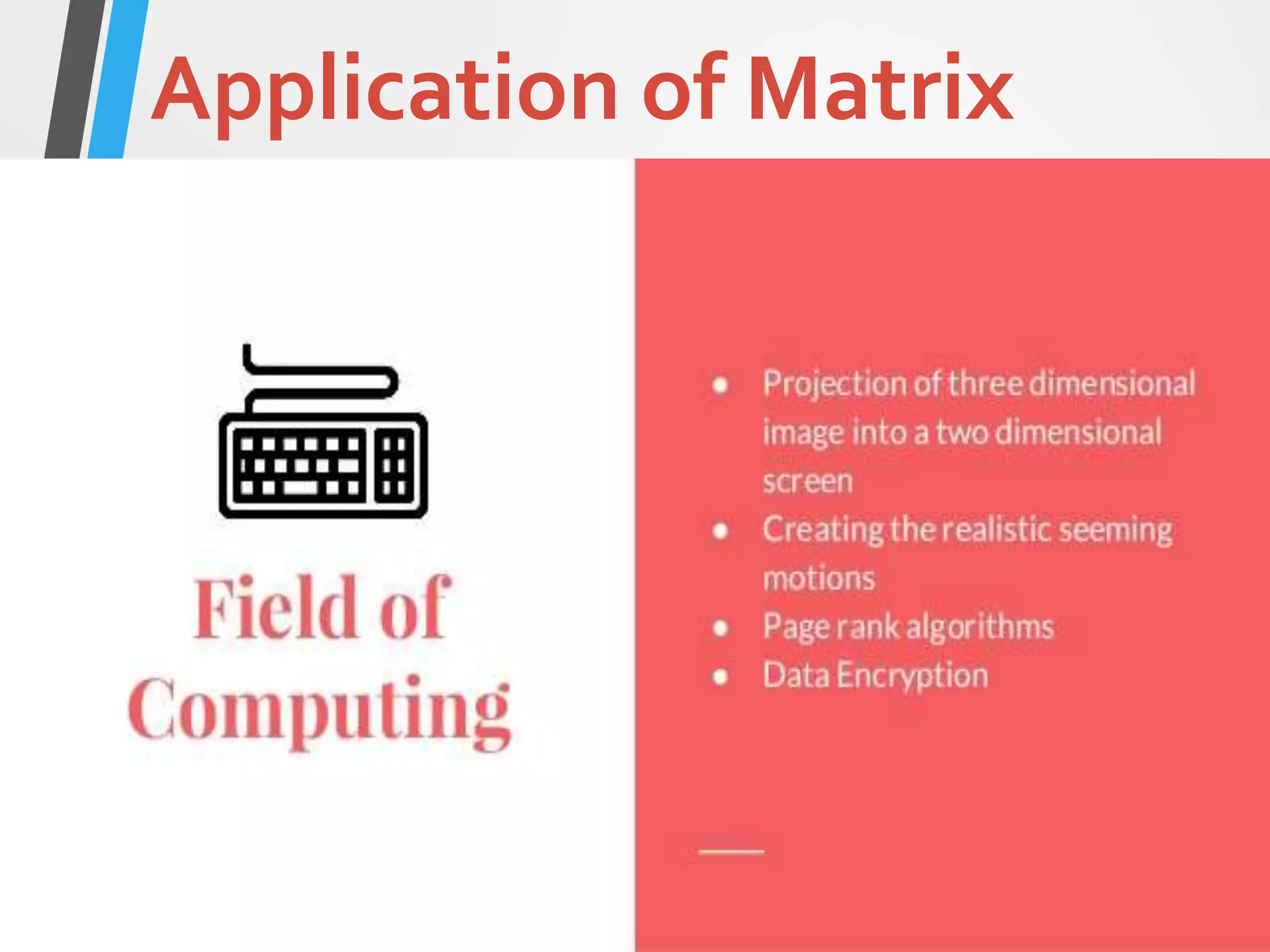 application of matrix ppt | PPT