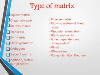 application of matrix ppt | PPT