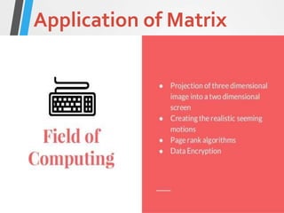 application of matrix ppt | PPT