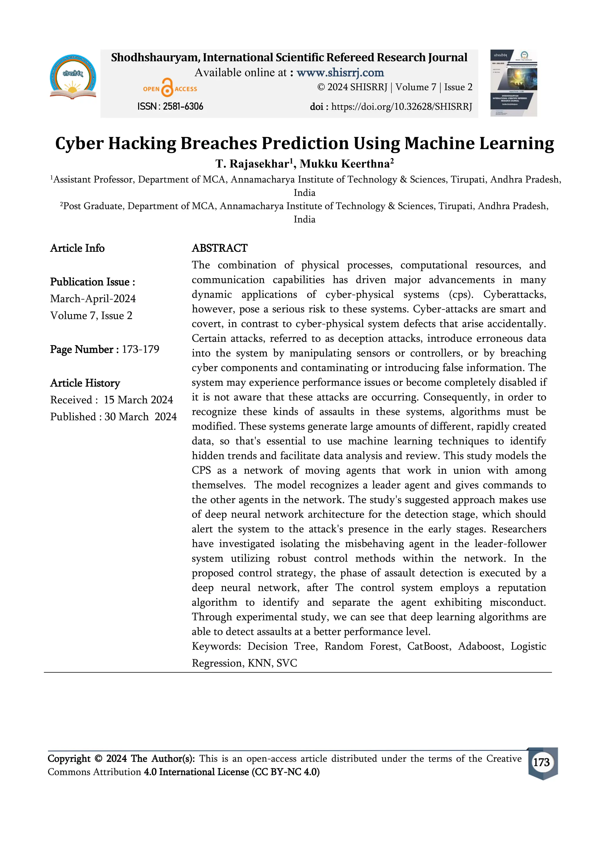 ieee cyber attack paper with machine Learning | PDF | Information and Network Security | Computing