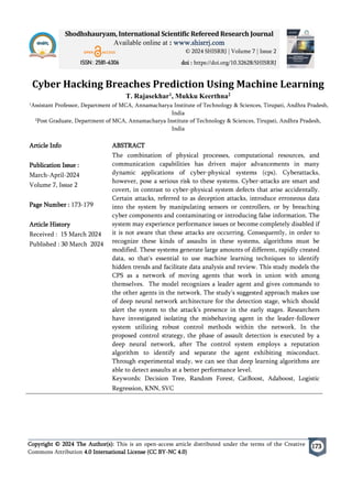 ieee cyber attack paper with machine Learning | PDF | Information and Network Security | Computing