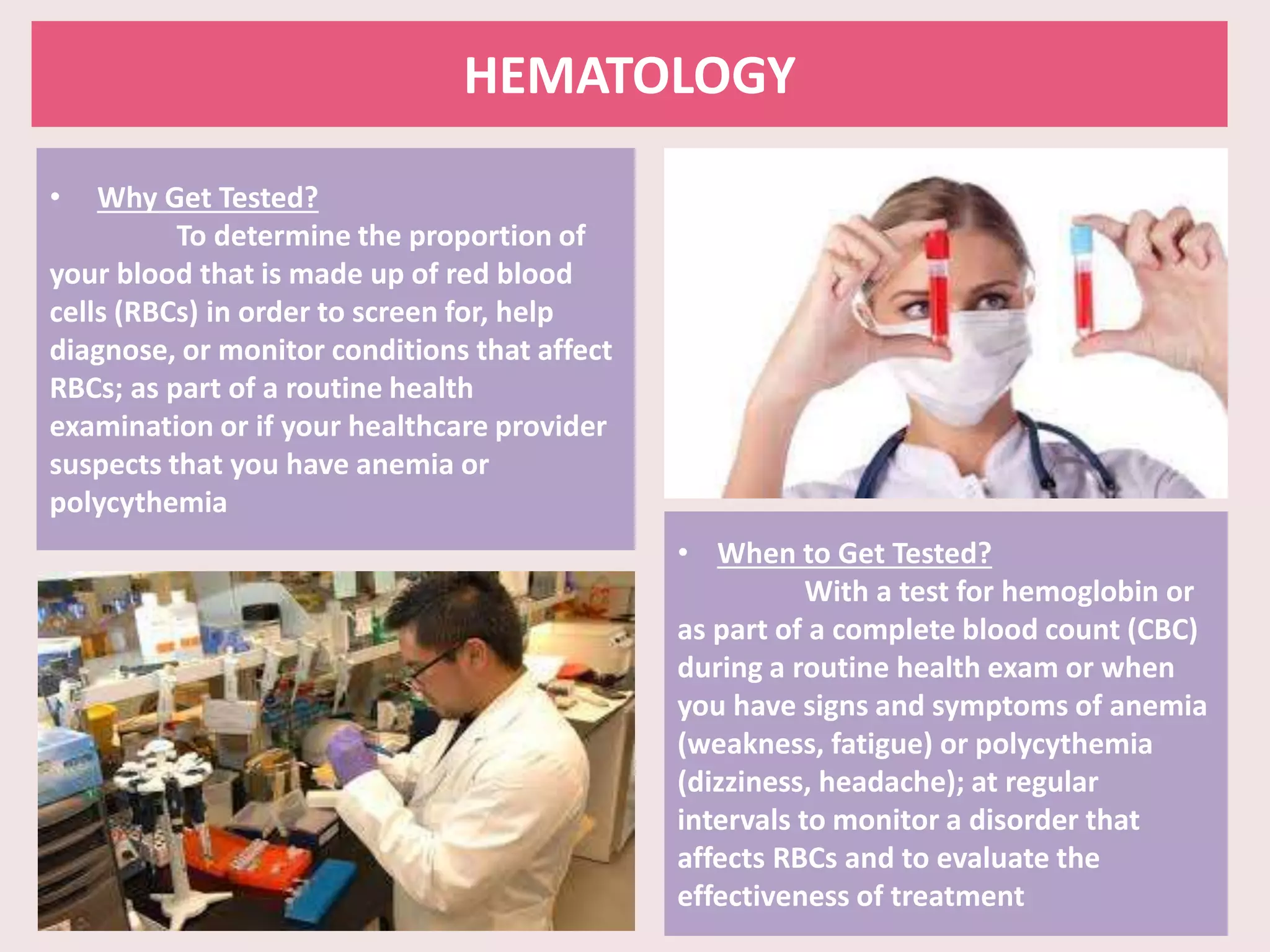 HEMATOLOGY: Laboratory Tests | PPTX