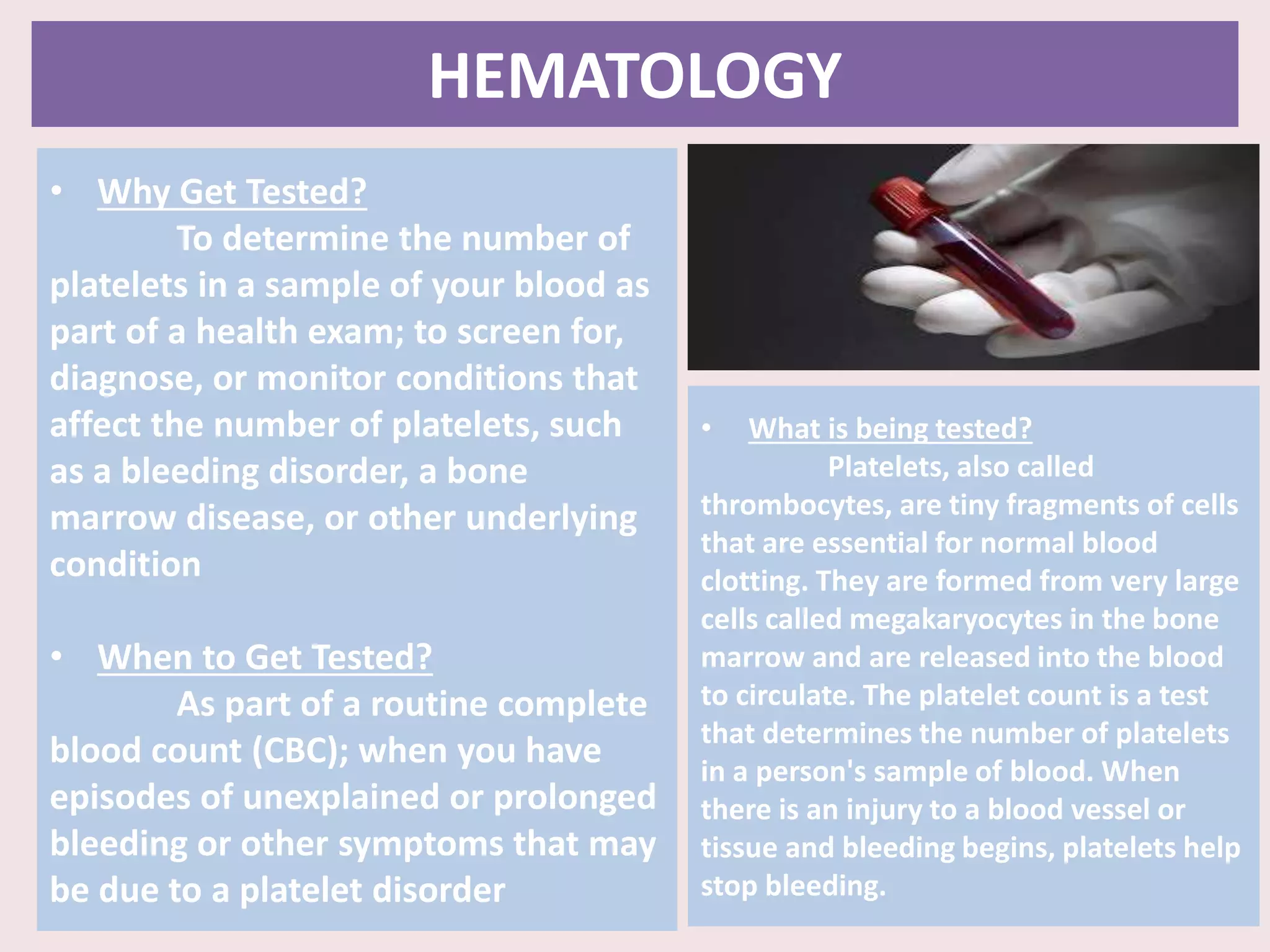 HEMATOLOGY: Laboratory Tests | PPTX