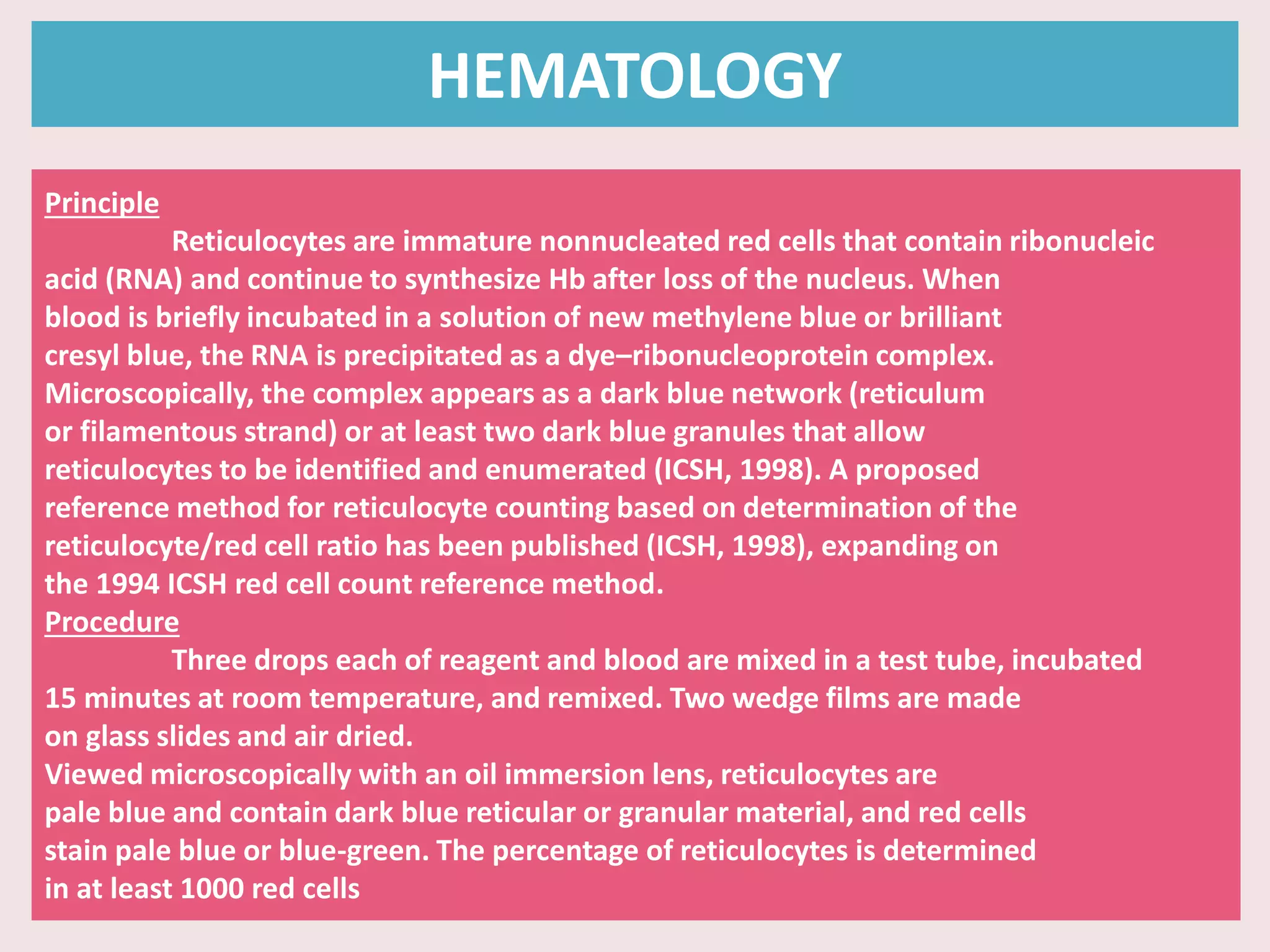 HEMATOLOGY: Laboratory Tests | PPTX