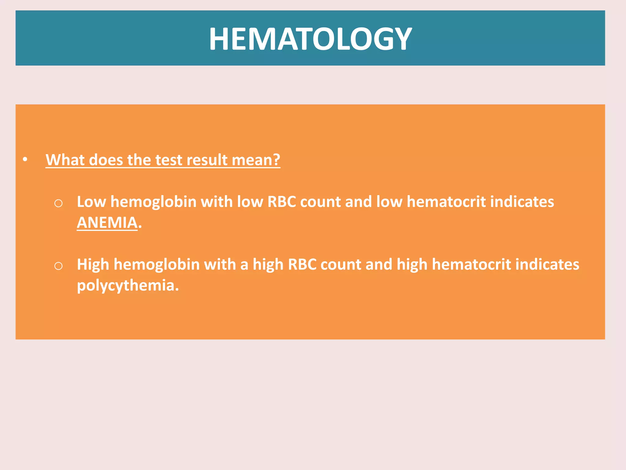 HEMATOLOGY: Laboratory Tests | PPTX