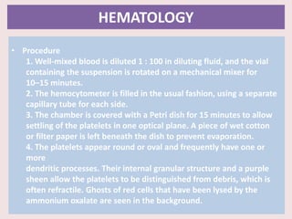 HEMATOLOGY: Laboratory Tests | PPTX
