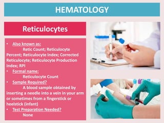 HEMATOLOGY: Laboratory Tests | PPTX