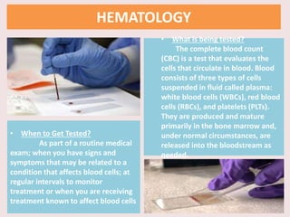 HEMATOLOGY: Laboratory Tests | PPTX