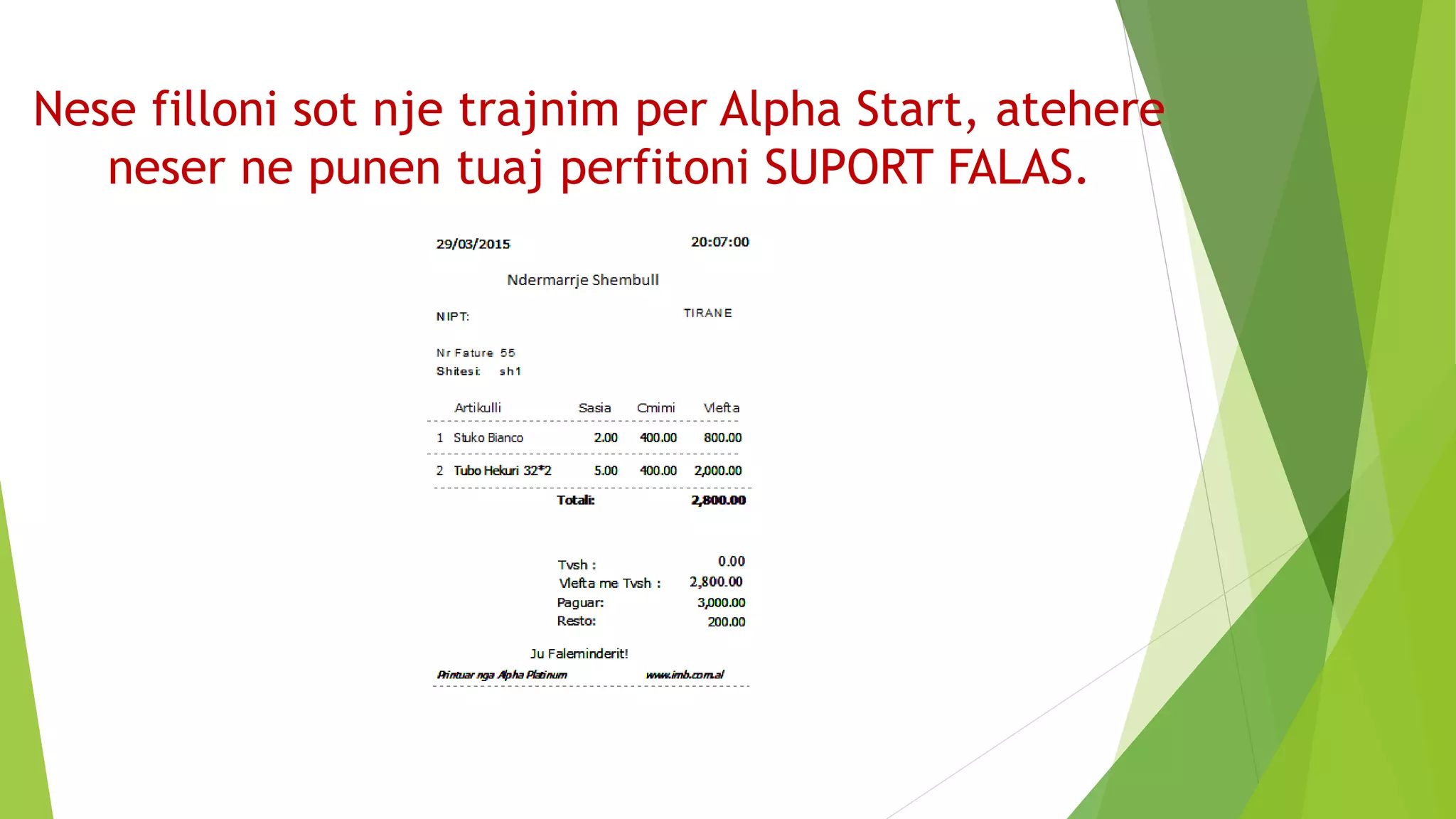 Shitje dhe printim fature | PPTX