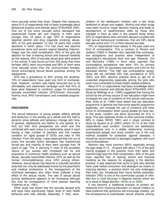 The negative impacts of adolescent sexuality problems among secondary ...