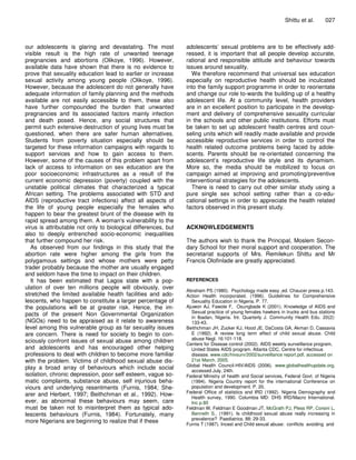 The negative impacts of adolescent sexuality problems among secondary ...