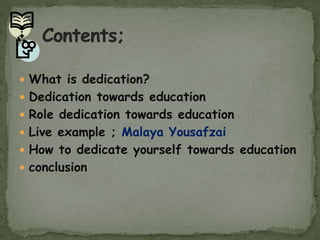 dedication to educationShiva | PPT