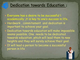 dedication to educationShiva | PPT
