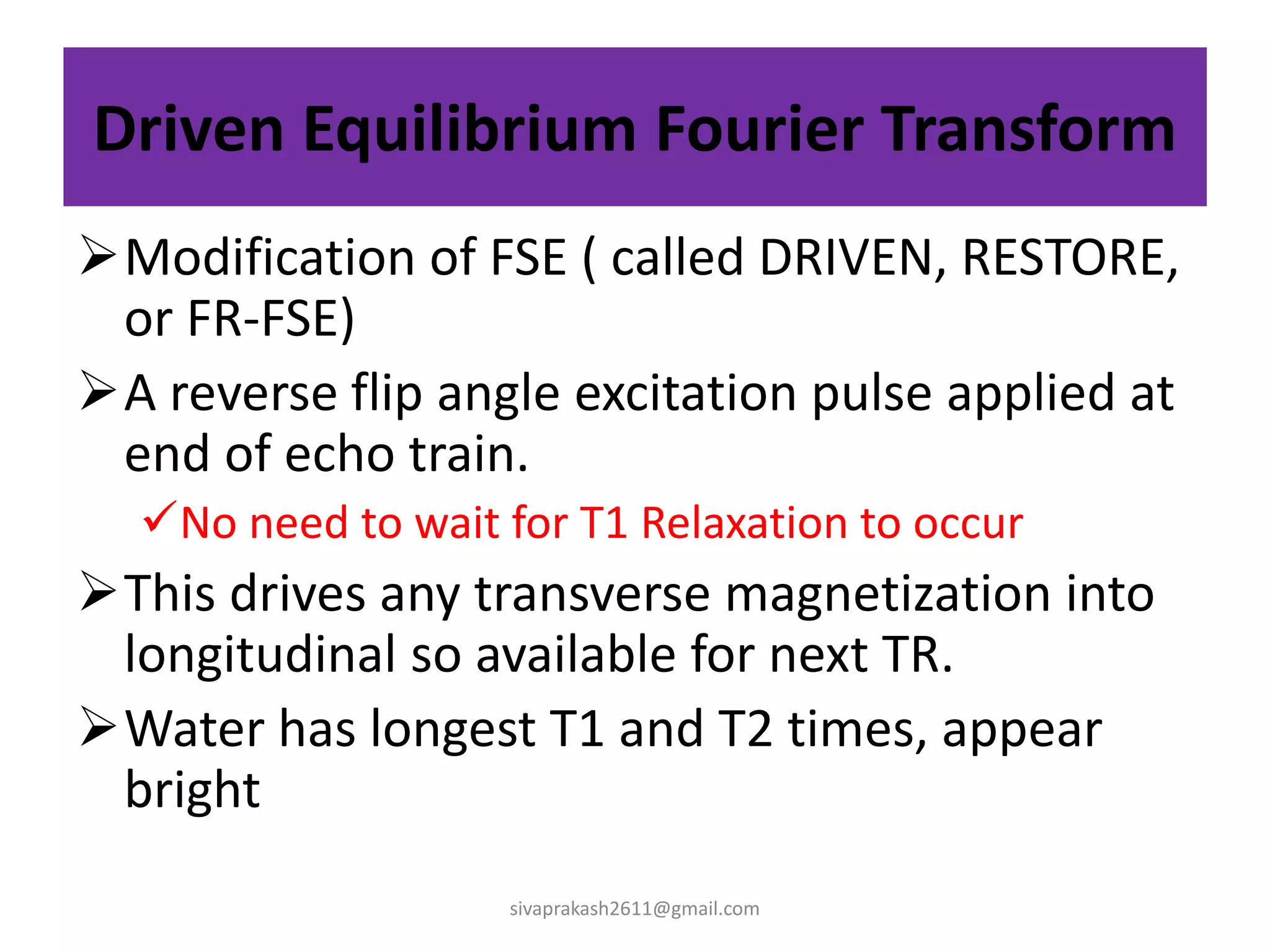 MRI spin echo pulse sequences | PPTX