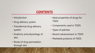 Transdermal Drug Delivery System | PPT