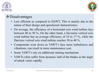 Technical Seminar on Vertical Axis Wind Turbines | PPTX