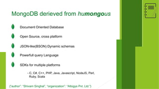 Atlogys Academy - Tech Talk on Mongo DB | PPT