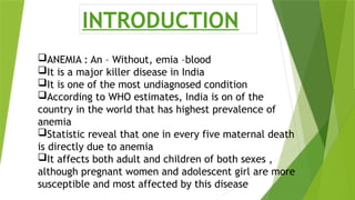 Anemia,By RAMPRAVESH etiology, type of anemia, | PPTX