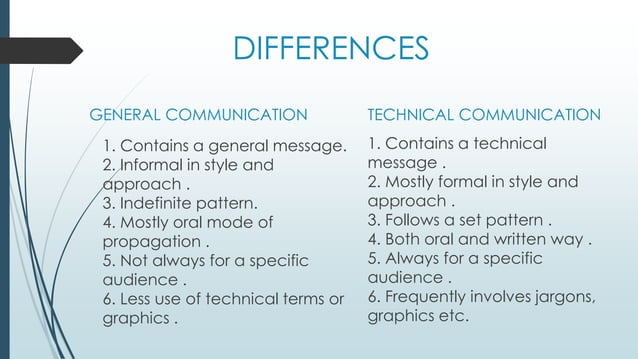 GENERAL V/S TECHNICAL COMMUNICATION | PPTX