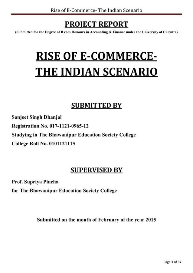 E-commerce project in brief pdf | PDF | Internet | Computing