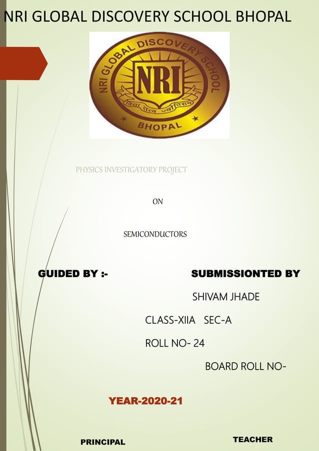 INVESTIGATORY PROJECT ON SEMICONDUCTOR by shivam jhade | PPTX | Chemistry | Science