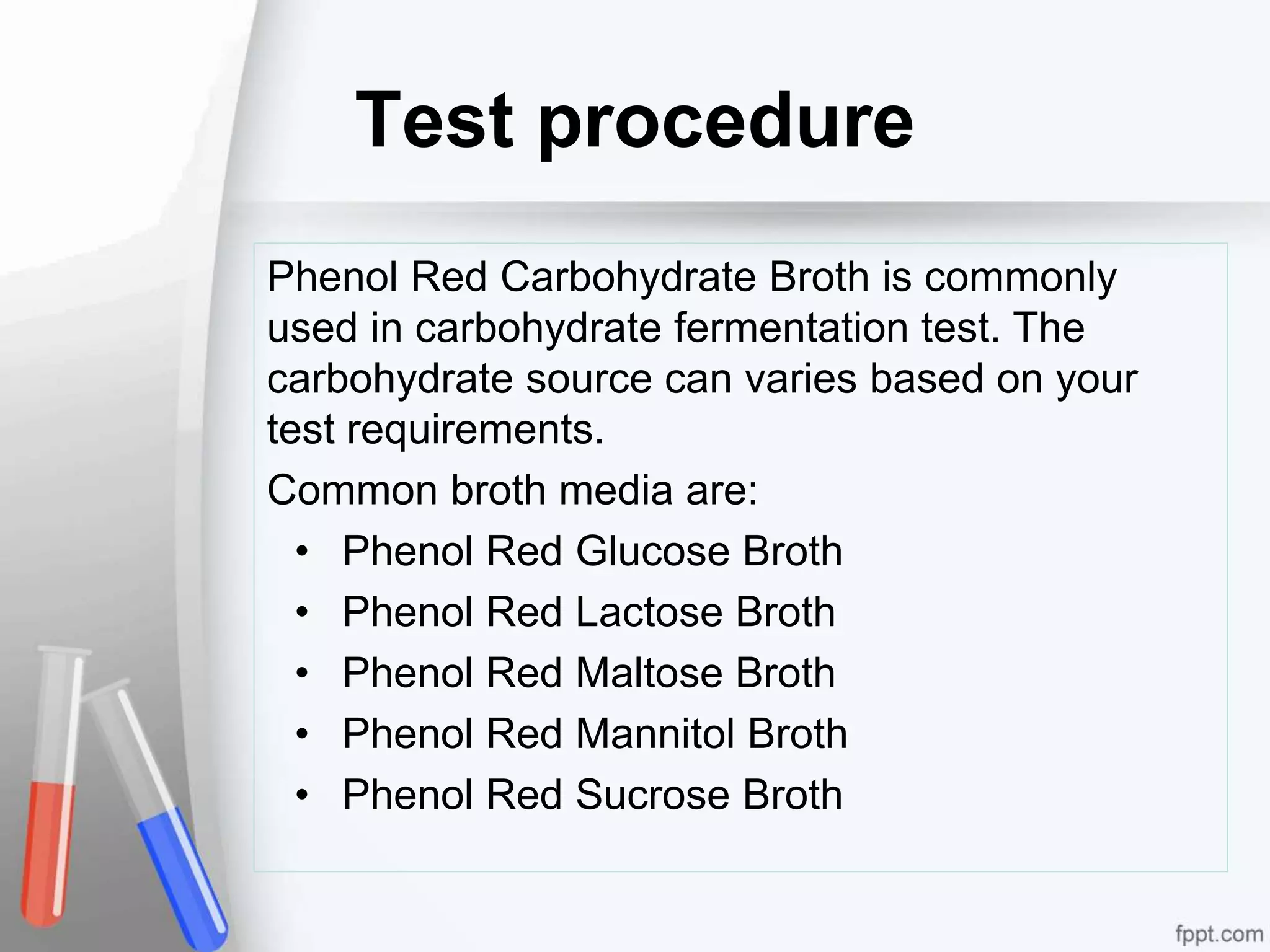 Sugar fermentation tests, Cetrimide agar medium, Hugh Leifson medium | PPTX